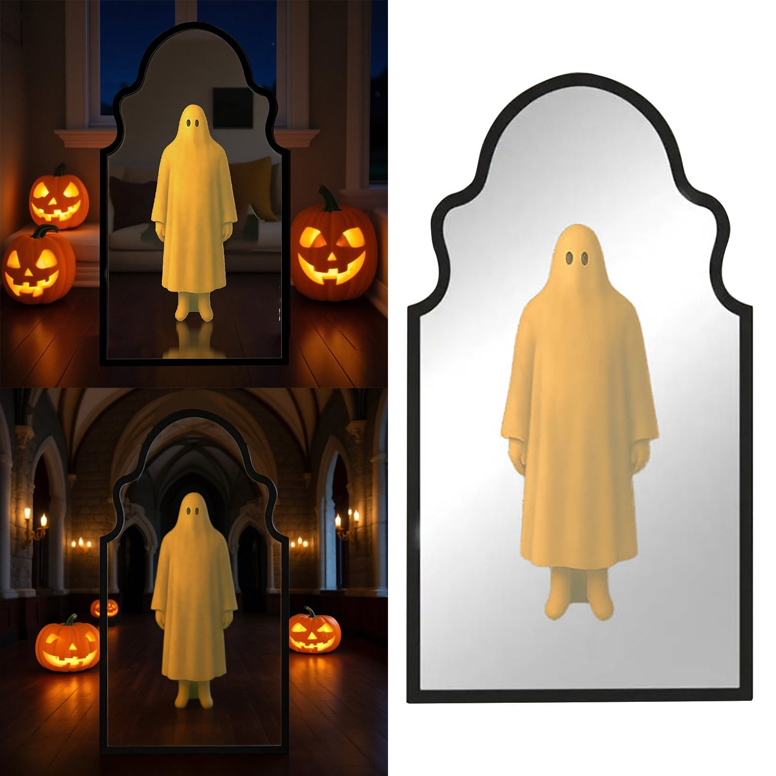 SJYYTT Halloween Hologram Ghost Mirror,Halloween Decorations, Novelty ...