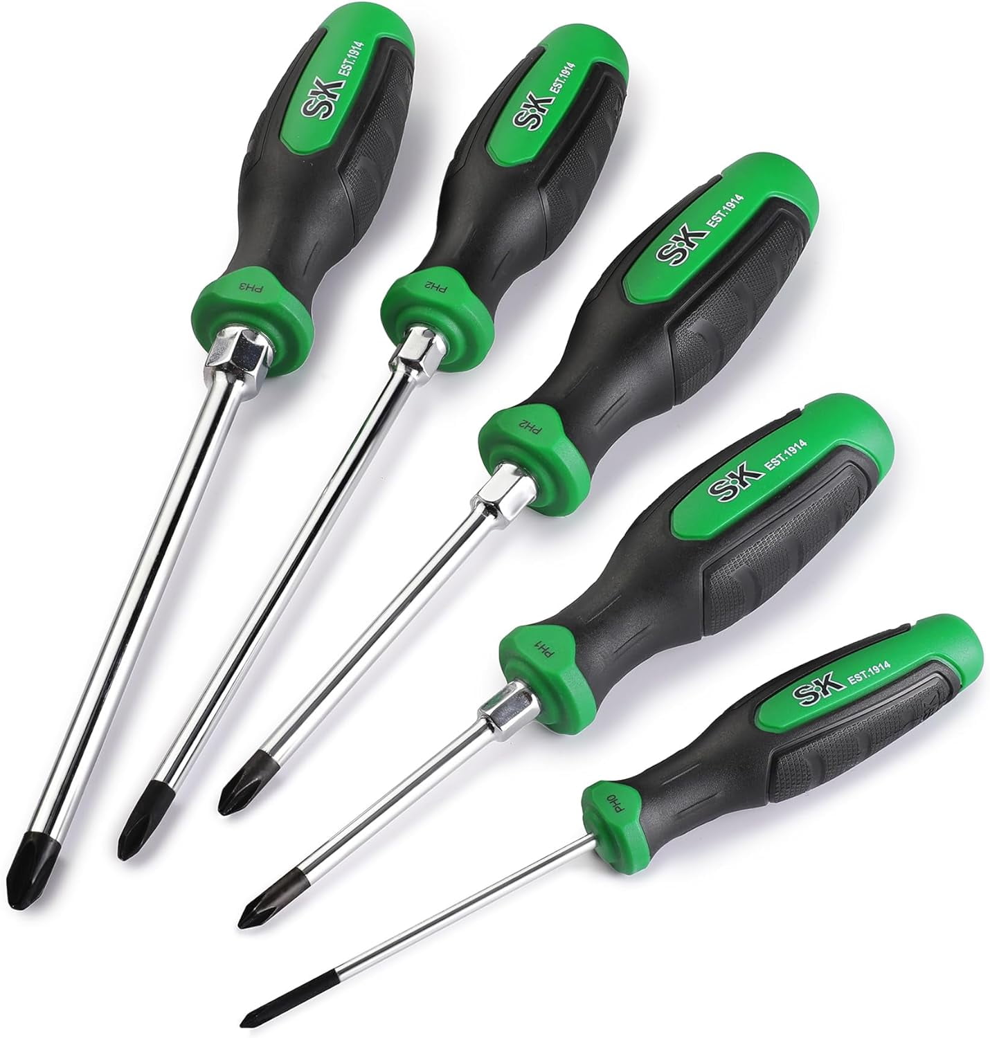 SK 5-Piece Phillips Screwdriver Set, Magnetic Screwdriver Set, S2 Steel ...