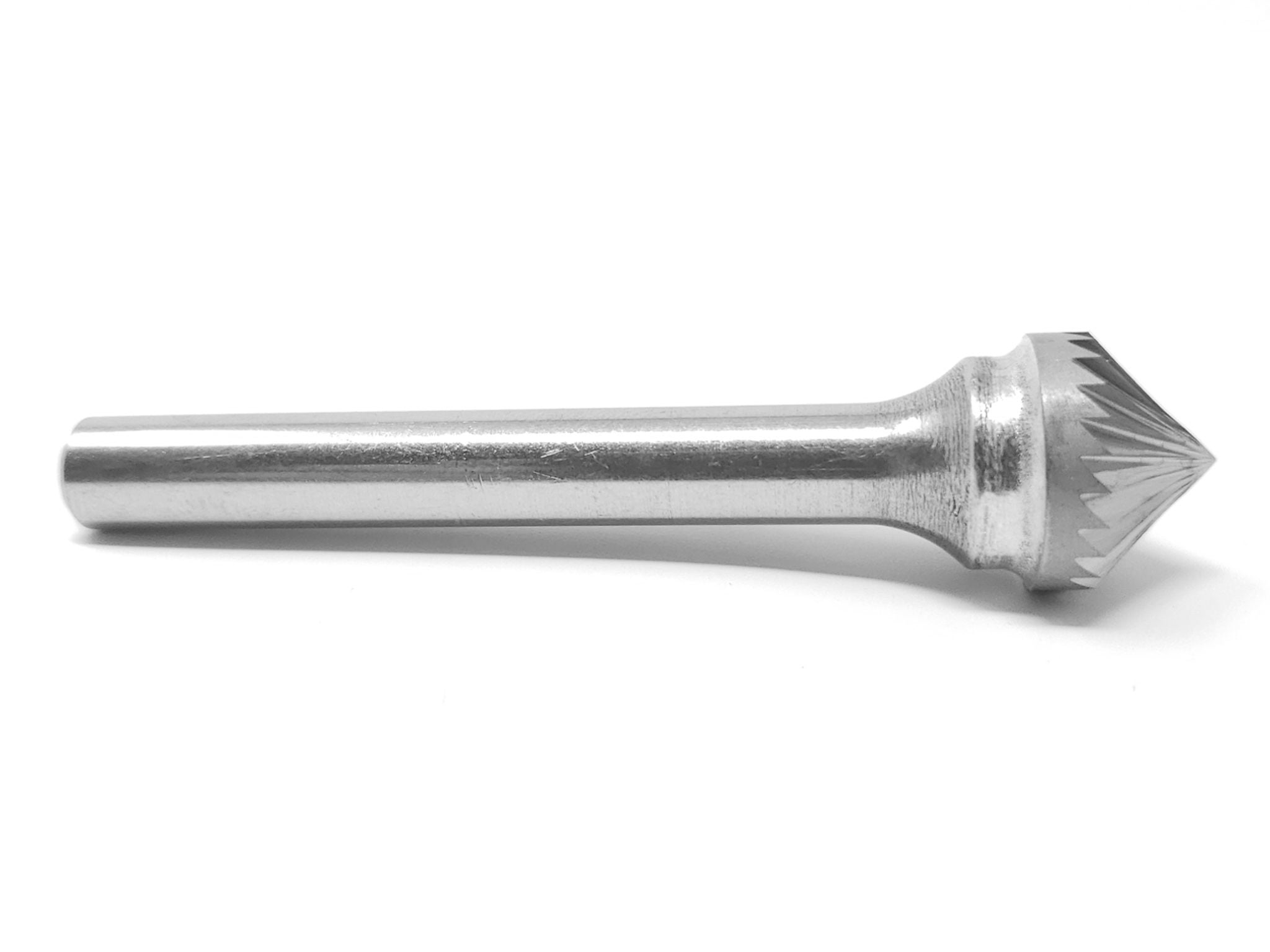 HELONGCO Single Cut Cone 90 Degree 1/2" x 1/4" Carbide Burr Bit ...