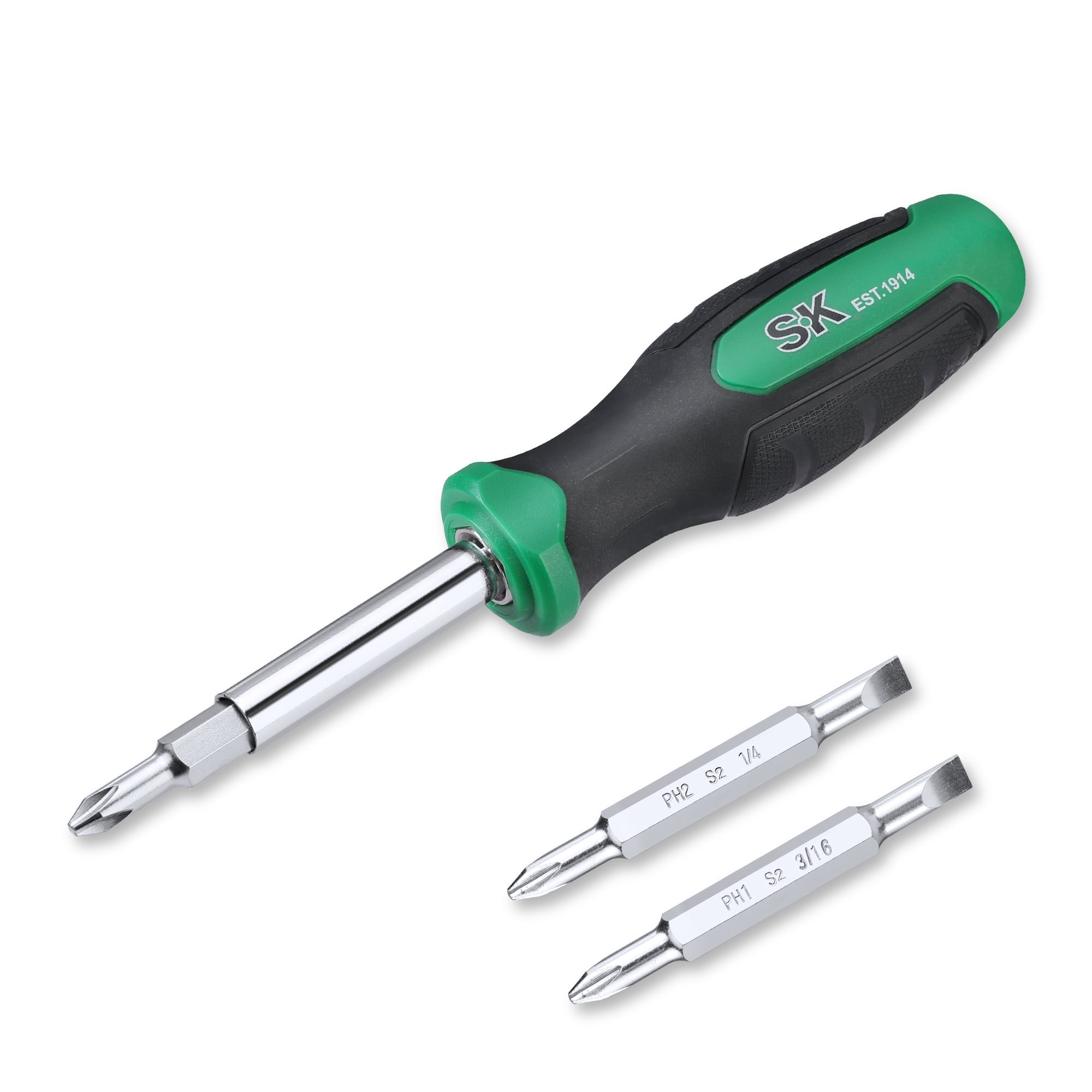 SK 6-in-1 Screwdriver - Detachable Heads, Comfort Grip - For Mechanics ...