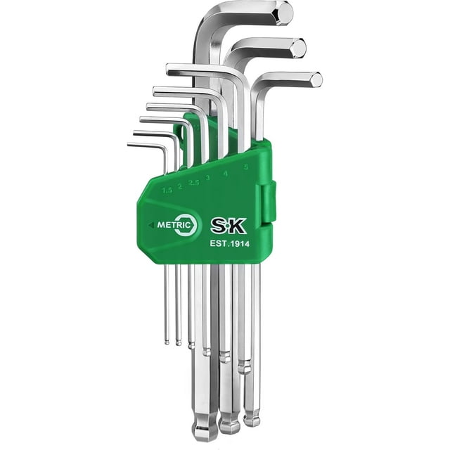 SK 9-Piece Allen Wrench Set, Hex Key Set, Metric Ball End Hex L-Key, S2 Steel - Walmart.com