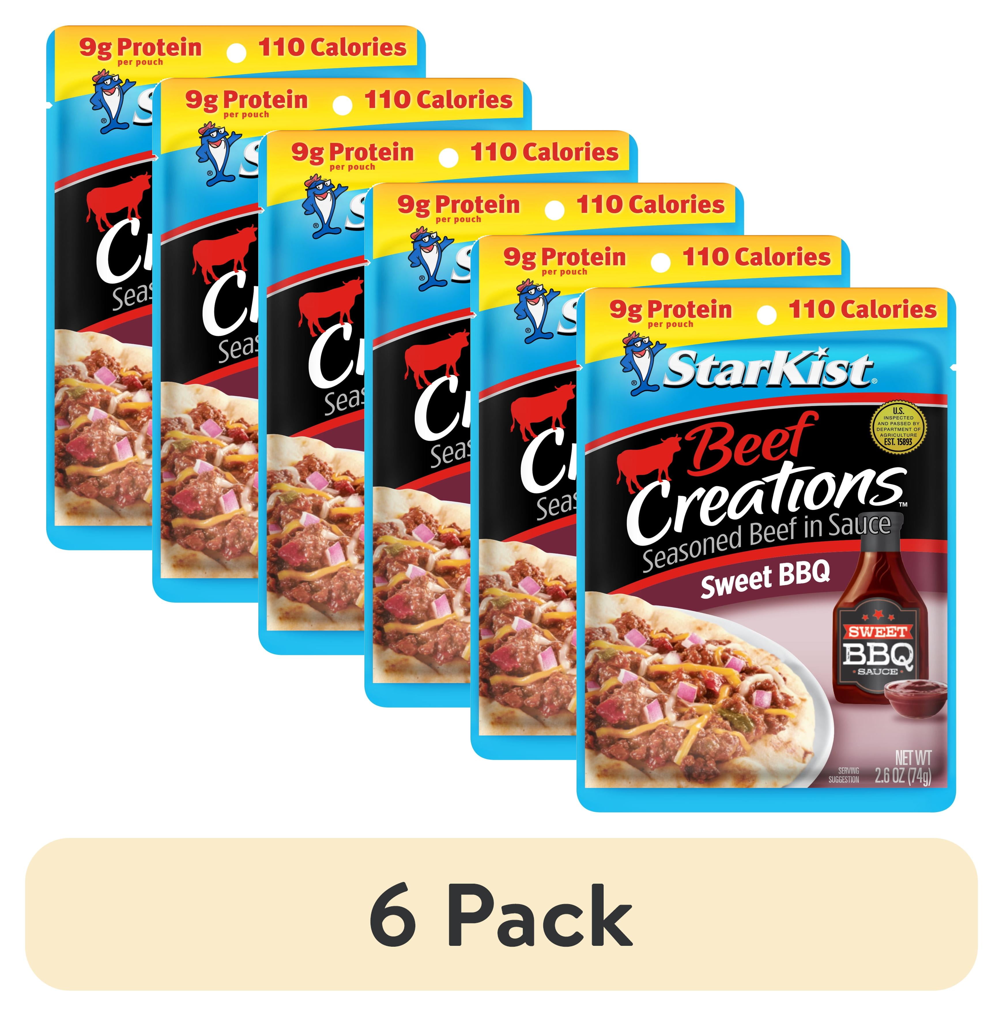 (6 pack) StarKist Beef Creations Sweet BBQ Seasoned Beef in Sauce, 2.6 ...