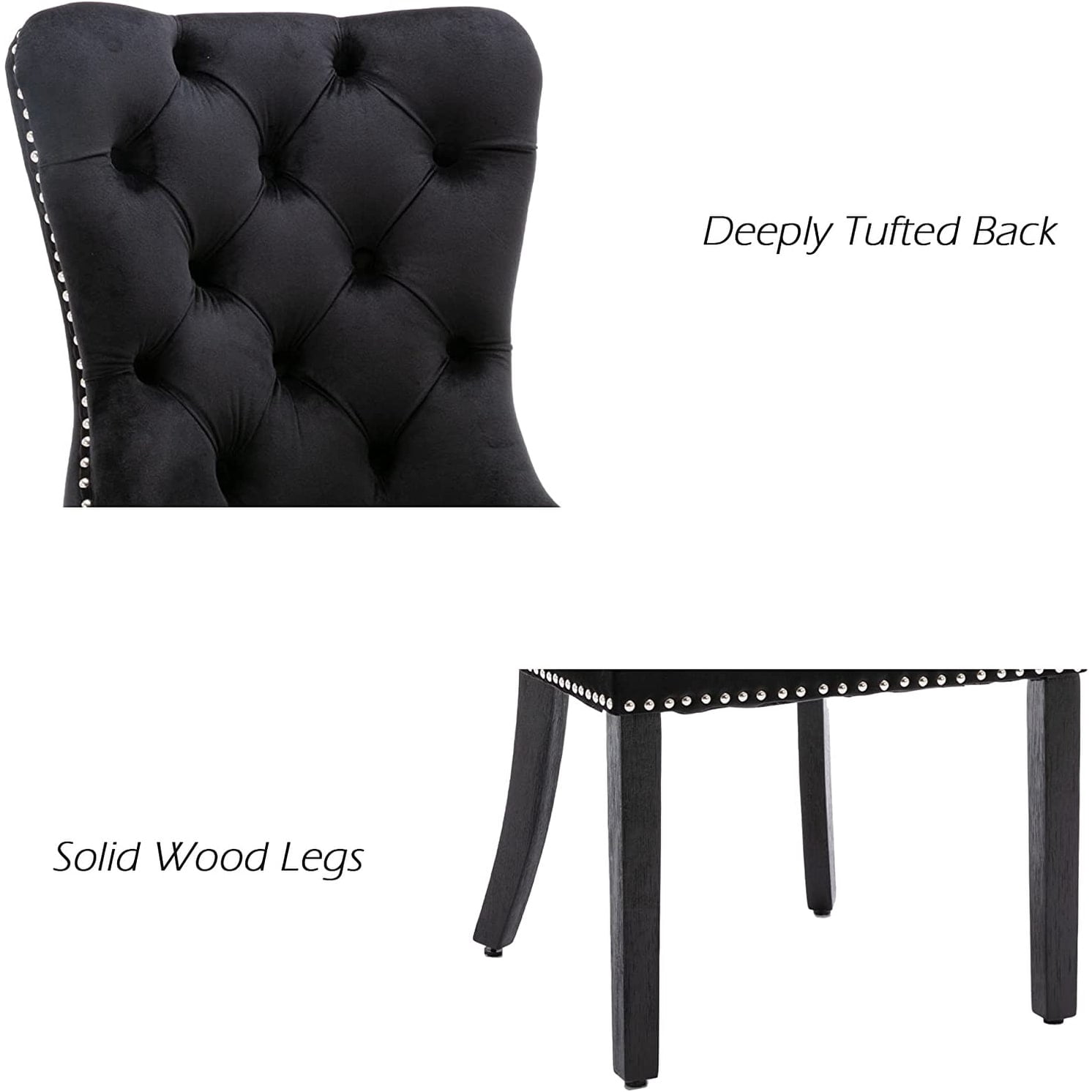 SK-C-Din2-YE Velvet Dining Chairs Set of 2, Accent Diner Chairs ...