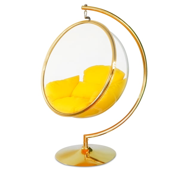 SK CHUMRA Indoor Use Gold Bubble Chair, Round Acrylic Swing with Stand ...