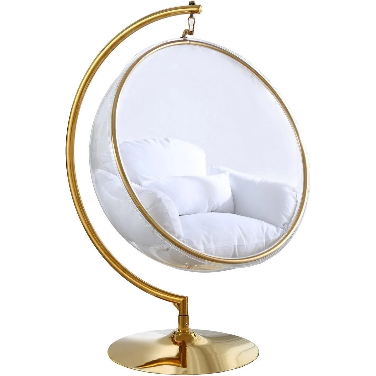 SK CHUMRA Indoor Use, Gold Finish Bubble Chair, Acrylic Swing with ...