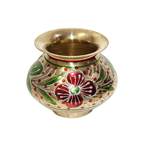 SK Craft Handpainted Meenakari Brass Karwa Chauth Lota Karwa Lota Karva ...