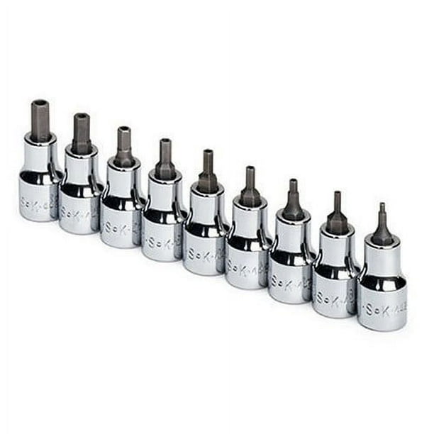 SK Hand Tool 19749 9-Piece 3/8 in. Drive SAE Tamper-Proof Hex Bit Socket Set - Walmart Business ...