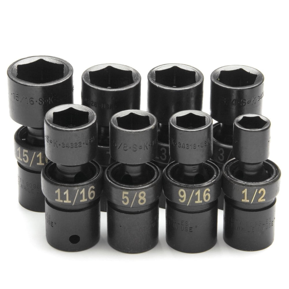 SK Hand Tool 34301 8-Piece 1/2 in. Drive 6-Point Swivel SAE Impact ...