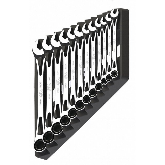 SK Hand Tools 12 Piece Wrench Set 8MM To 19MM Xframe Ratcheting ...