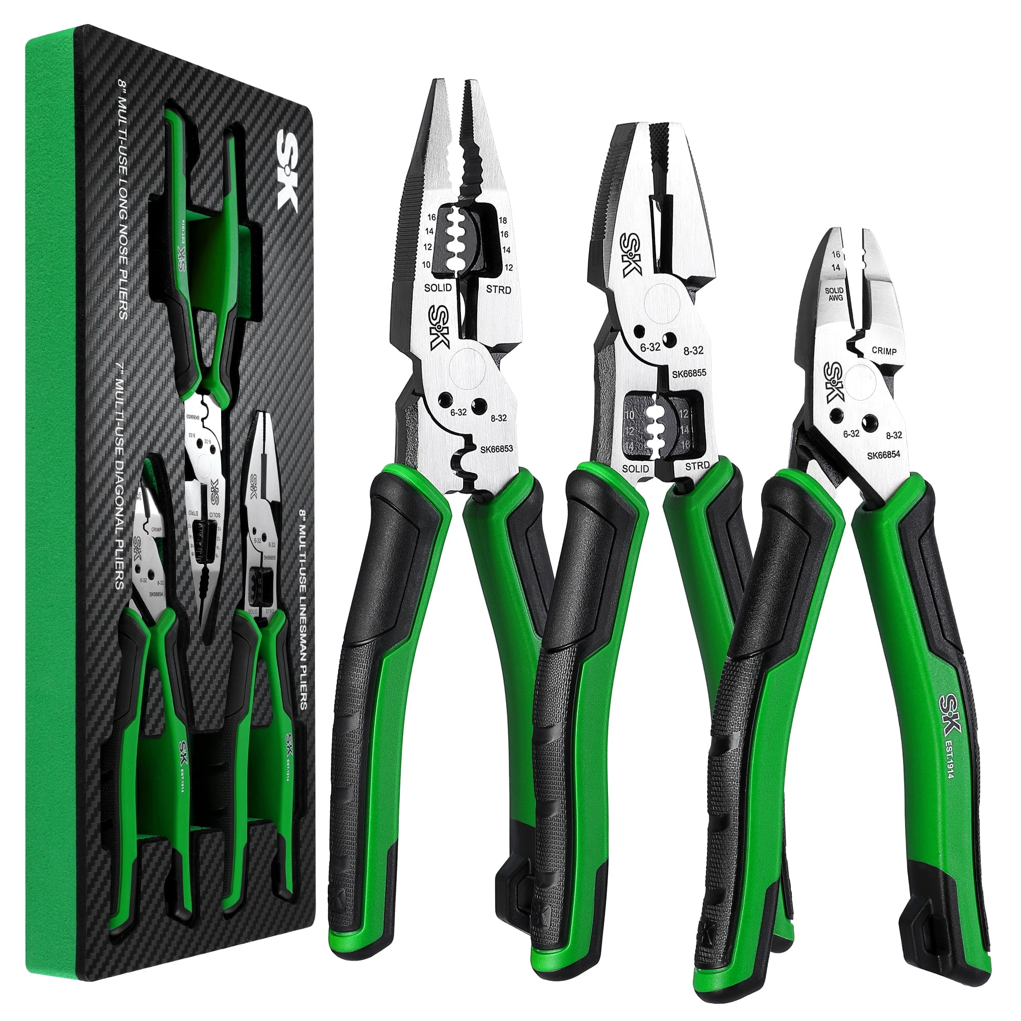 SK Hand Tools SK01326 3 Piece Pliers Set - Walmart.com