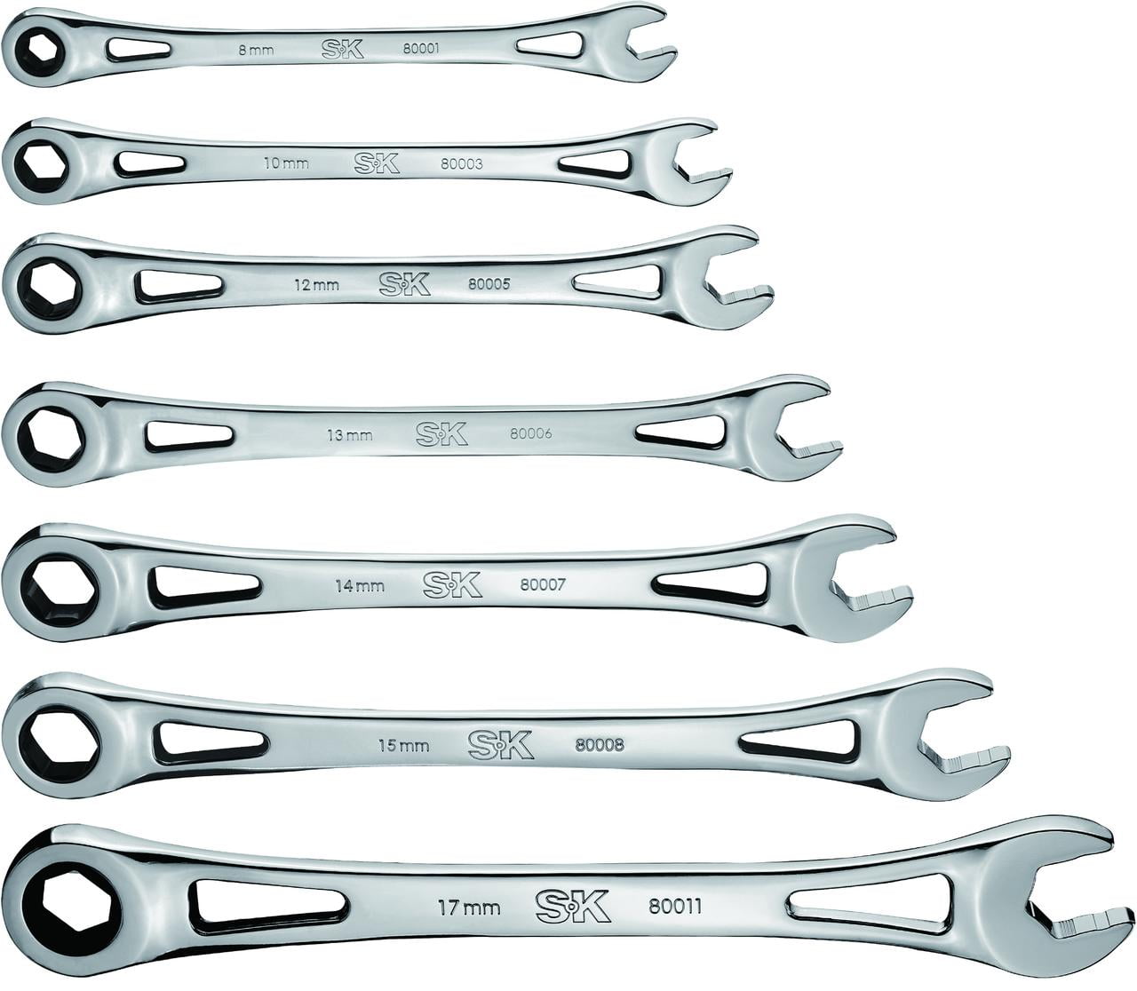 SK Hand Tools SK01363-EVA 7 Piece Metric X-Frame Ratcheting Adjustable ...