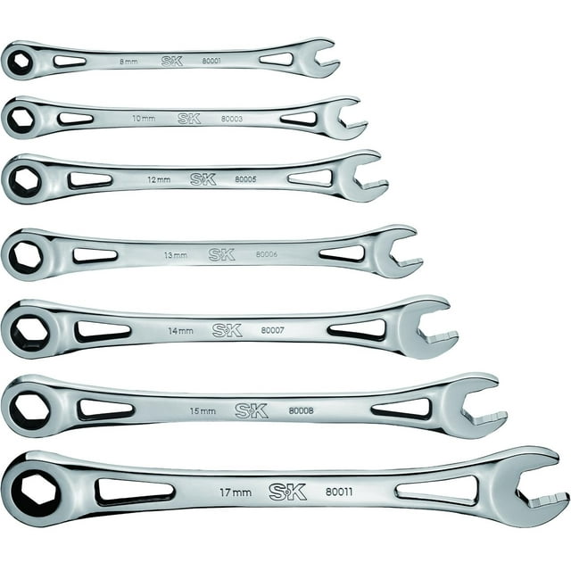 SK Hand Tools SK01363-EVA 7 Piece Metric X-Frame Ratcheting Adjustable ...