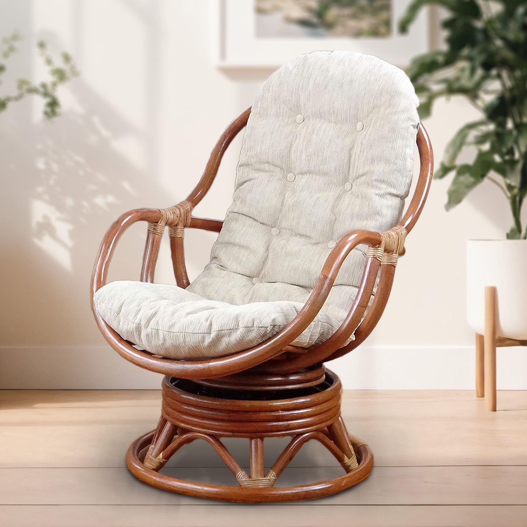 SK New Interiors Bali Lounge Swivel Rocking Chair Rattan Wicker ...
