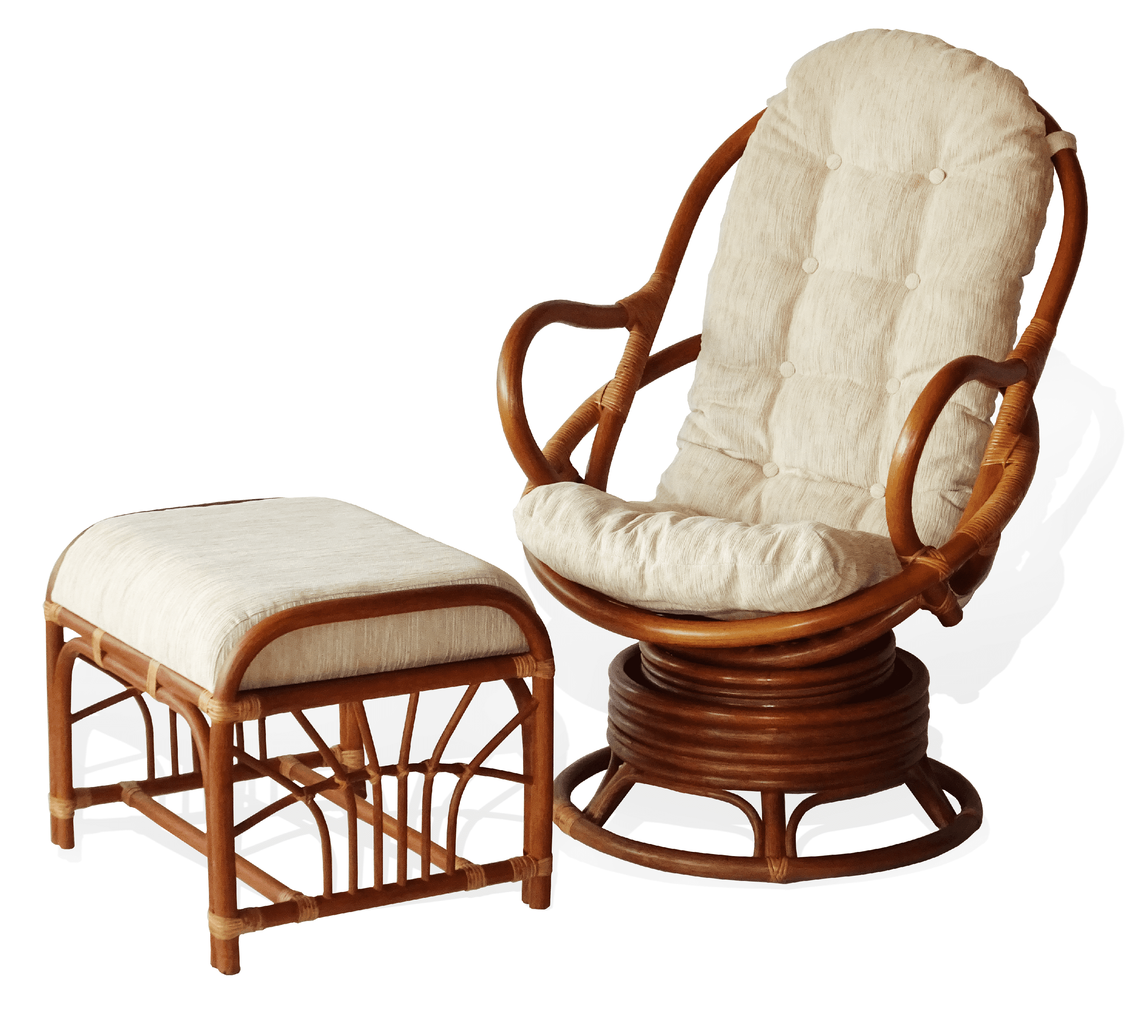 SK New Interiors Set of 2 Java Swivel Rocking Lounge Chair Natural ...