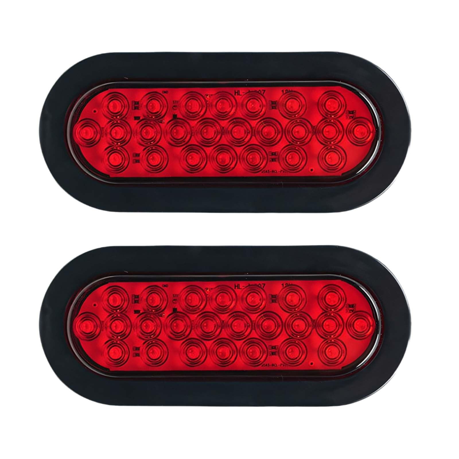 SKARORING 6 Inch Oval AIF4 Red LED Trailer Tail Lights, Super Bright 24LEDs, Oval 6" LED Trailer ...