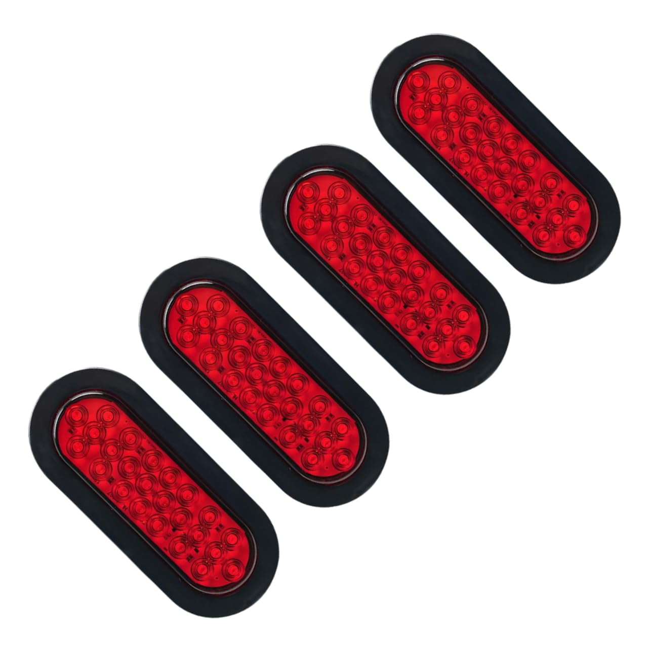 SKARORING 6 Inch Oval Red LED Trailer Tail Lights, Super Bright 24LEDs ...