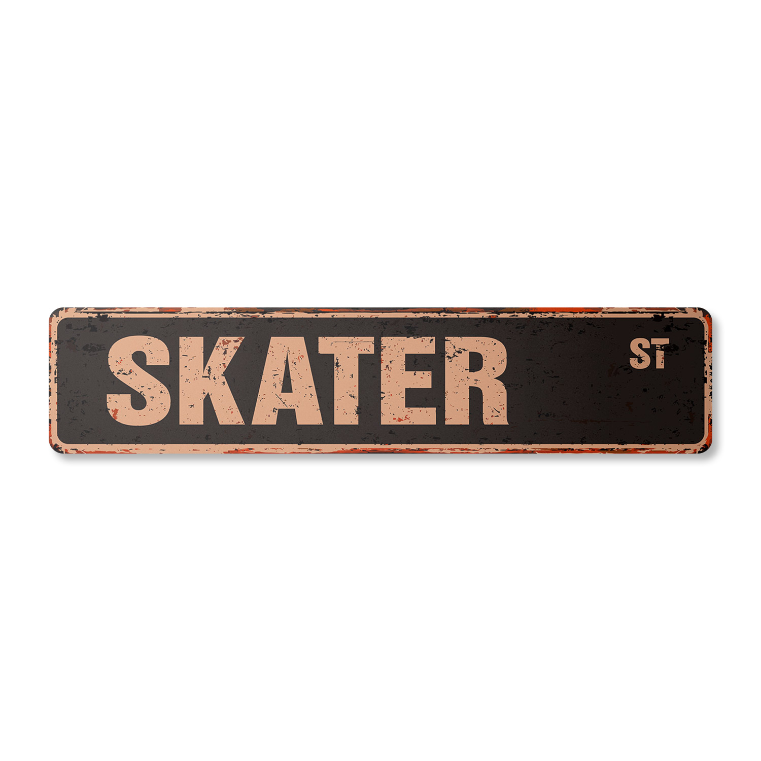 SKATER Vintage Aluminum Street Sign skateboarding helmet skate board ...