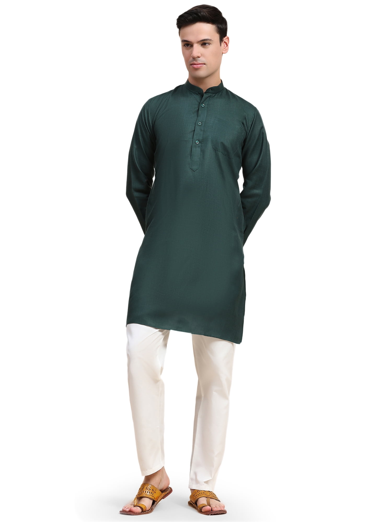 SKAVIJ Men's Handloom Cotton Henley Shirts Long Sleeve Mandarin Collar ...