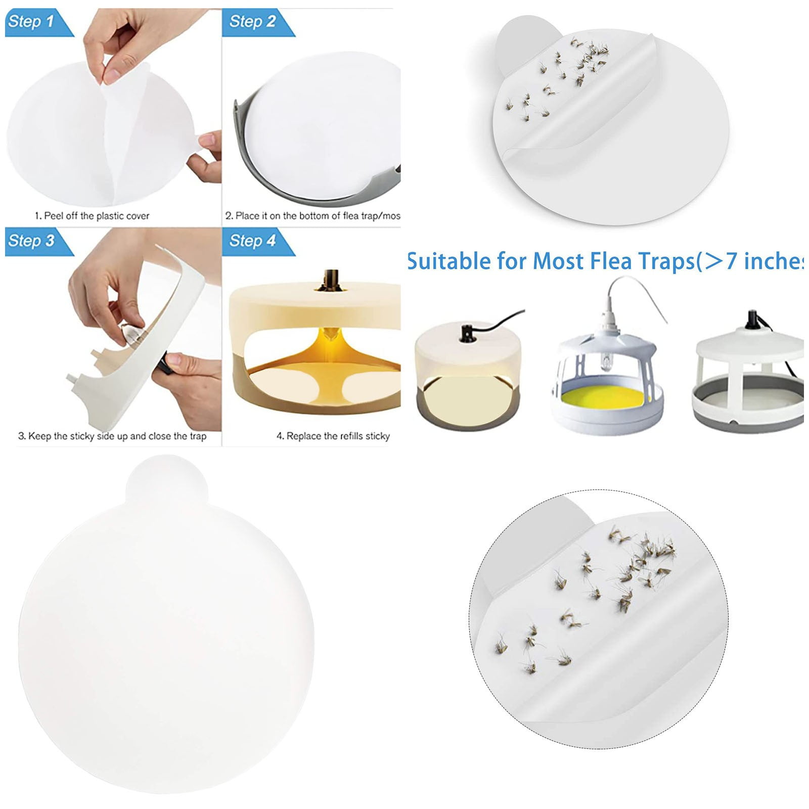SKBEY Round Sticky Fly Light Sticky Flea Trap Replacement Armyworm ... SKBEY Round Sticky Fly Light Sticky Flea Trap Replacement Armyworm ...