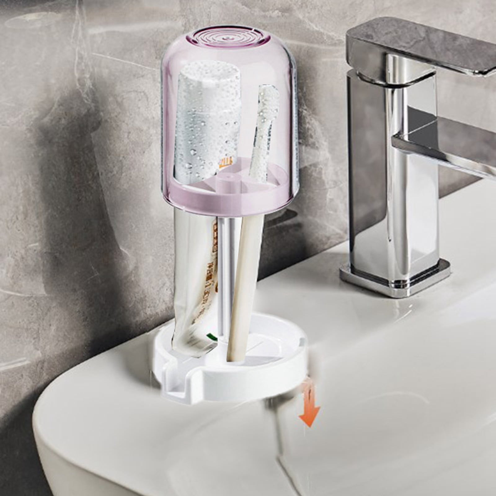 SKBEY Three In One Toothbrush Cup Holder Tooth Cup Toothpaste Storage ...