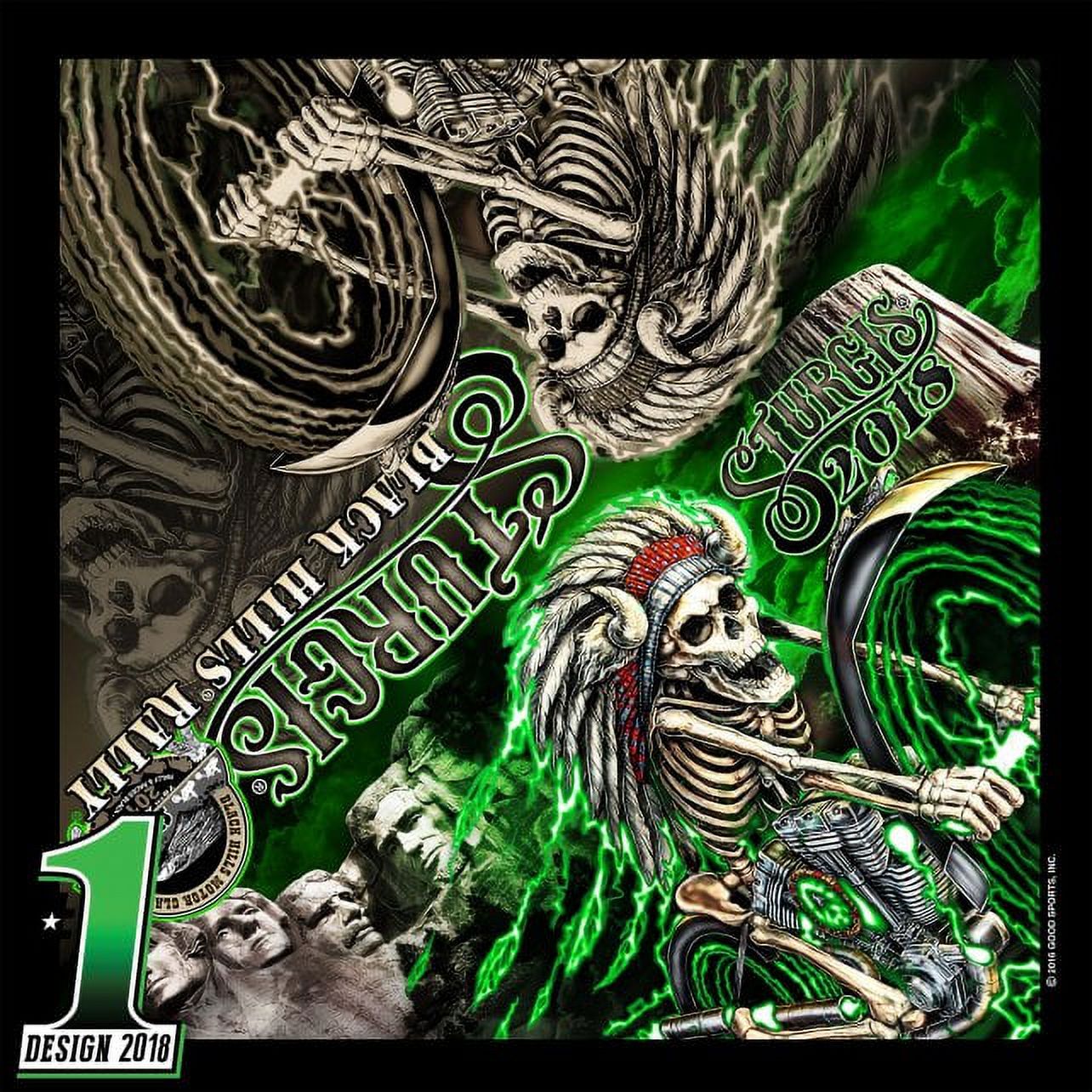 SKELETON CHIEF - 2018 Sturgis Motorcycle Rally Original Artwork SCARF ...