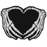 SKELETON HEART PATCH - Skeleton Finger Heart Shape Thread Iron-On Heat ...