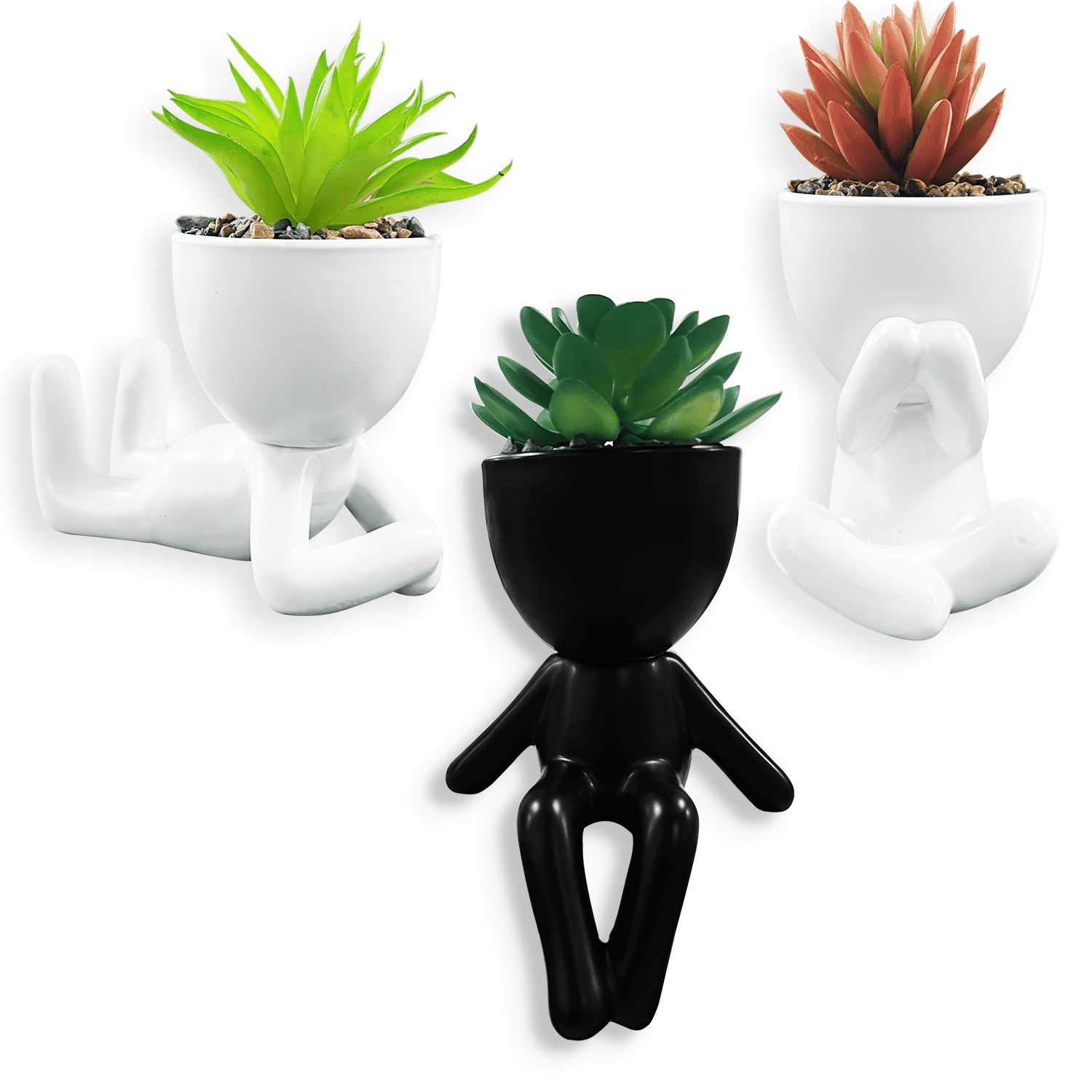 SKERELL 3pack Fack Plant Fake Succulent Suit Home Decor for Gift ...
