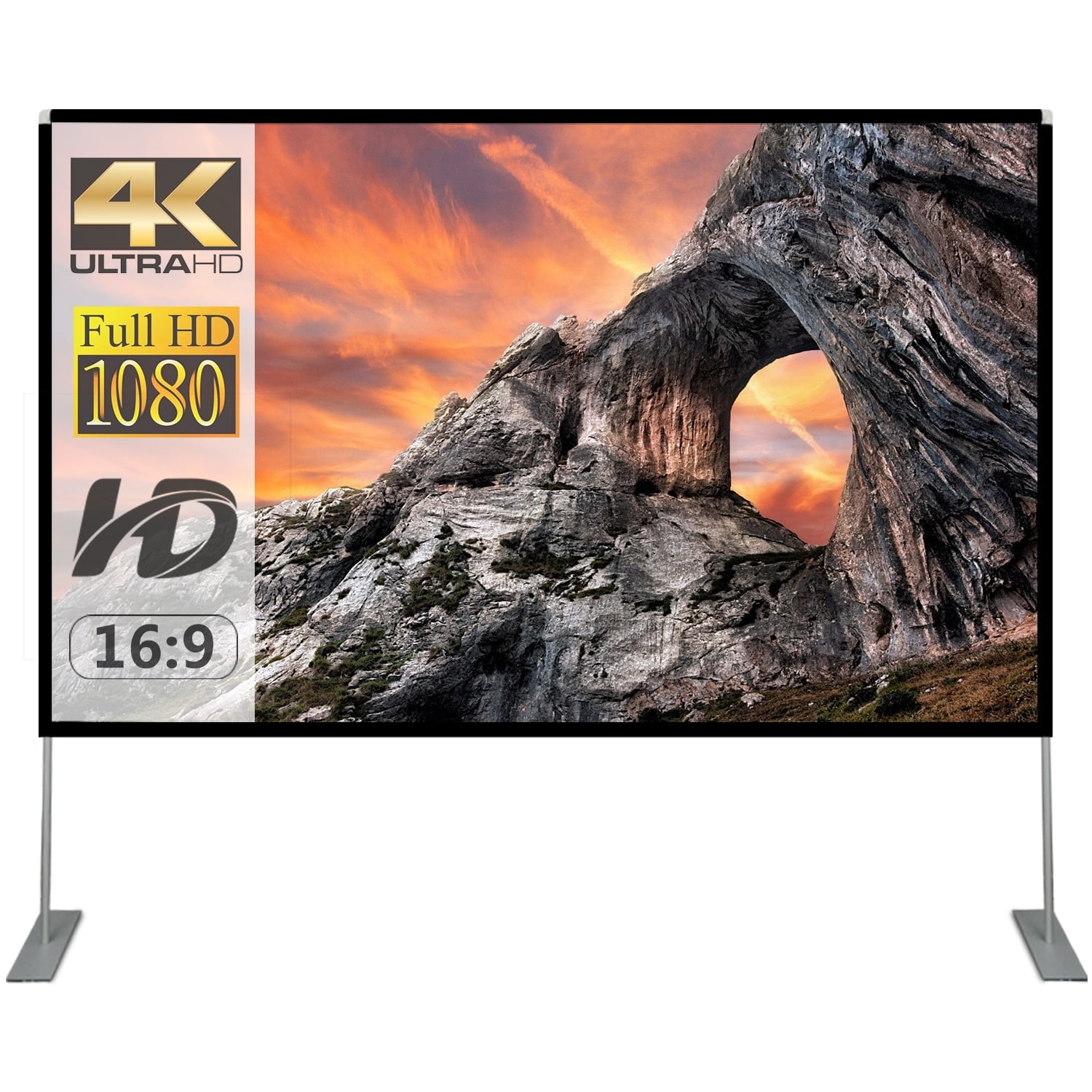 SKERELL 100 inch 4K HD Home Theater Projection Screen with Stand ...