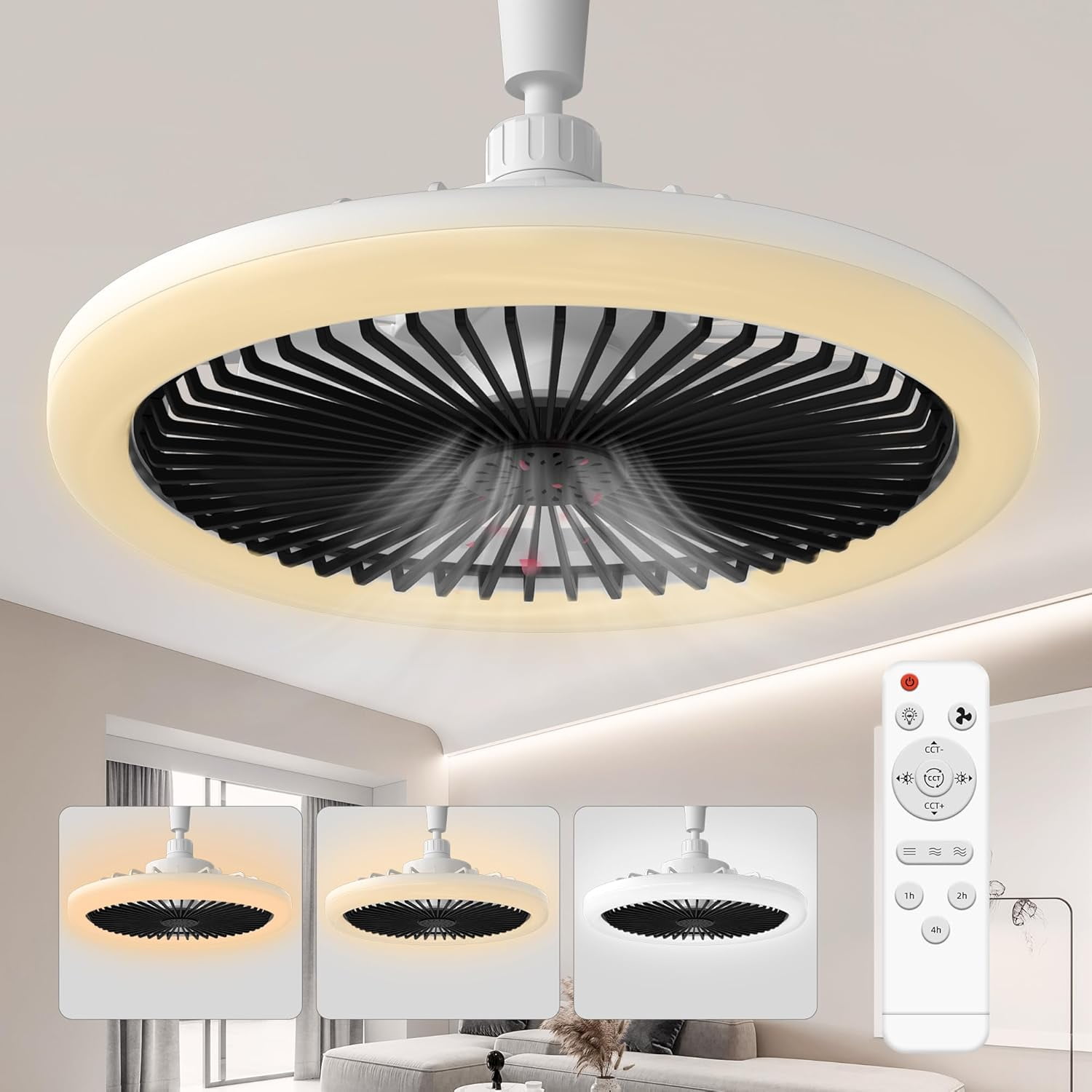 SKEVEN 10" Ceiling Fans with Lights and Remote Control, Infinitely ...