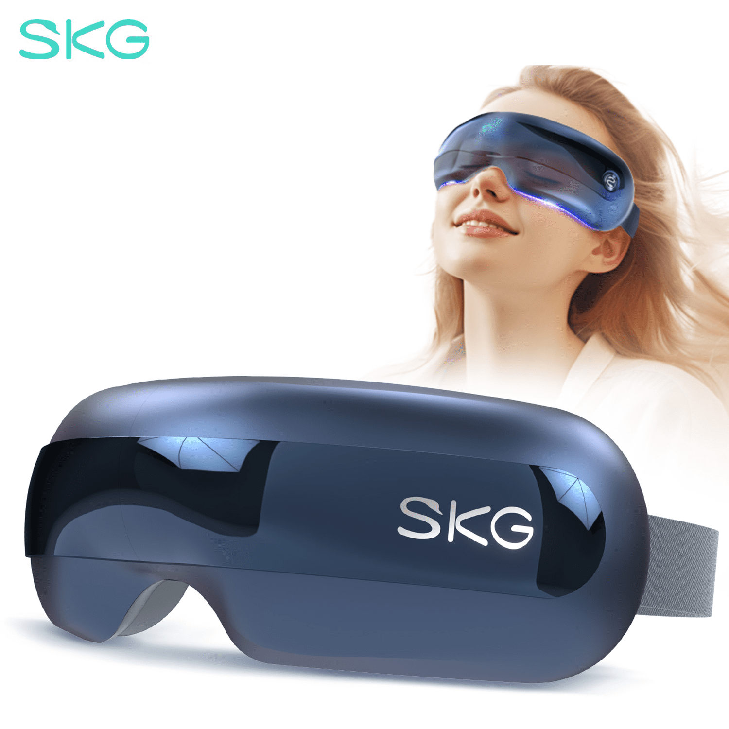 SKG Eye Massager with Heat, Bluetooth Heated Eye Massager for Migraines ...
