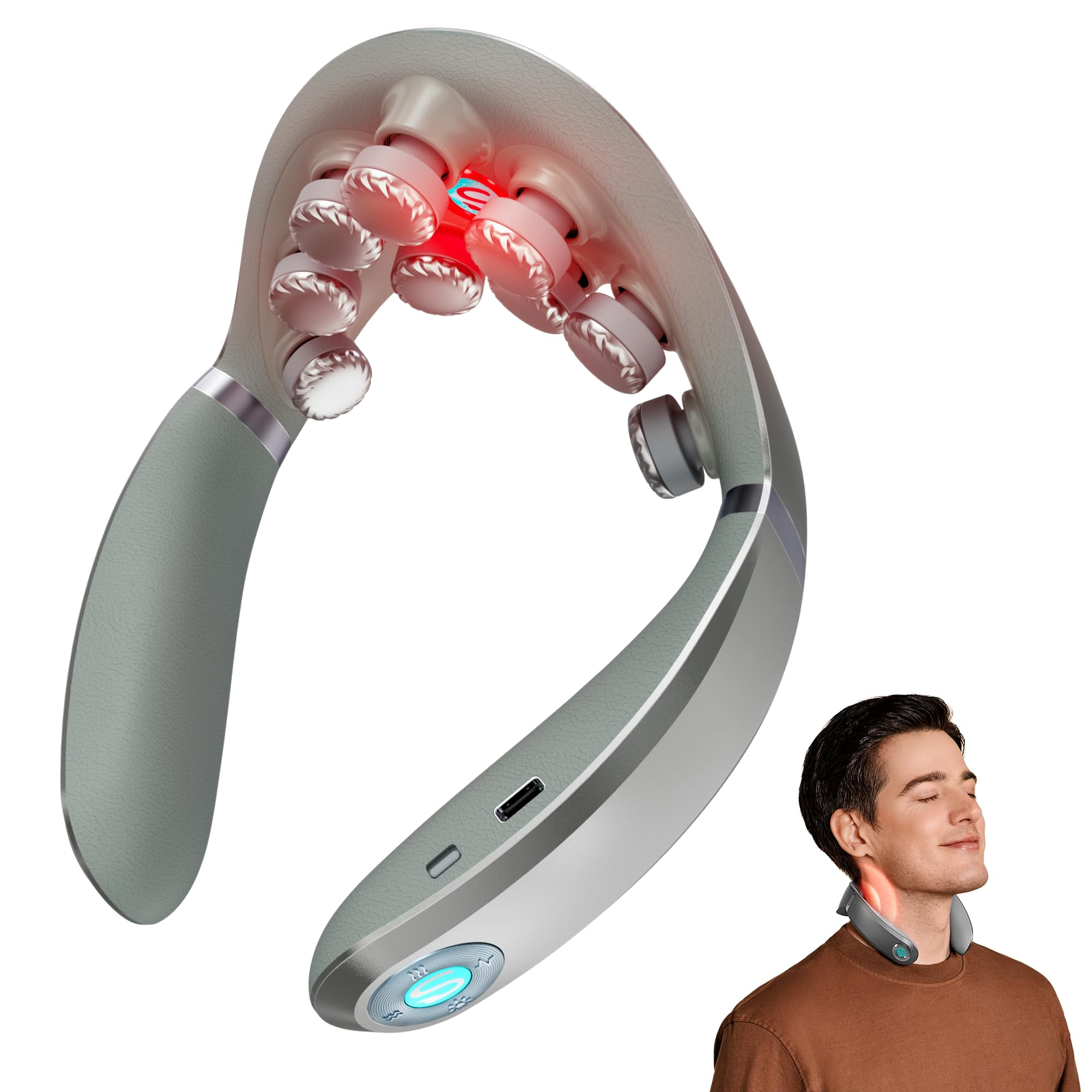 SKG Neck Massager with MMF7 Heat, 9D Portable Deep Tissue Neck Massager ...