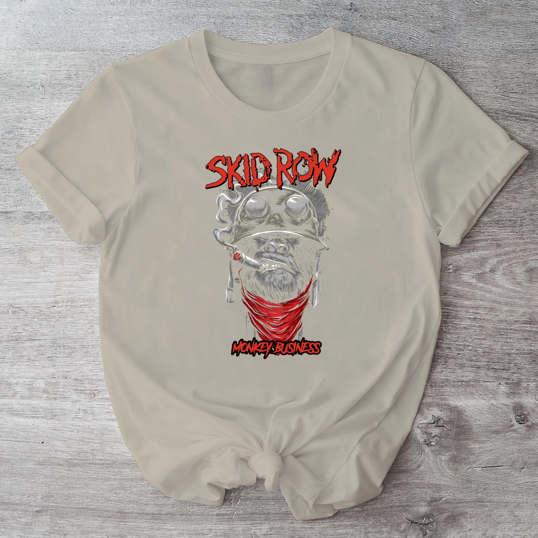 SKID ROW Monkey Business Metal Rock Band Graphic Black T-Shirt S-3XL ...