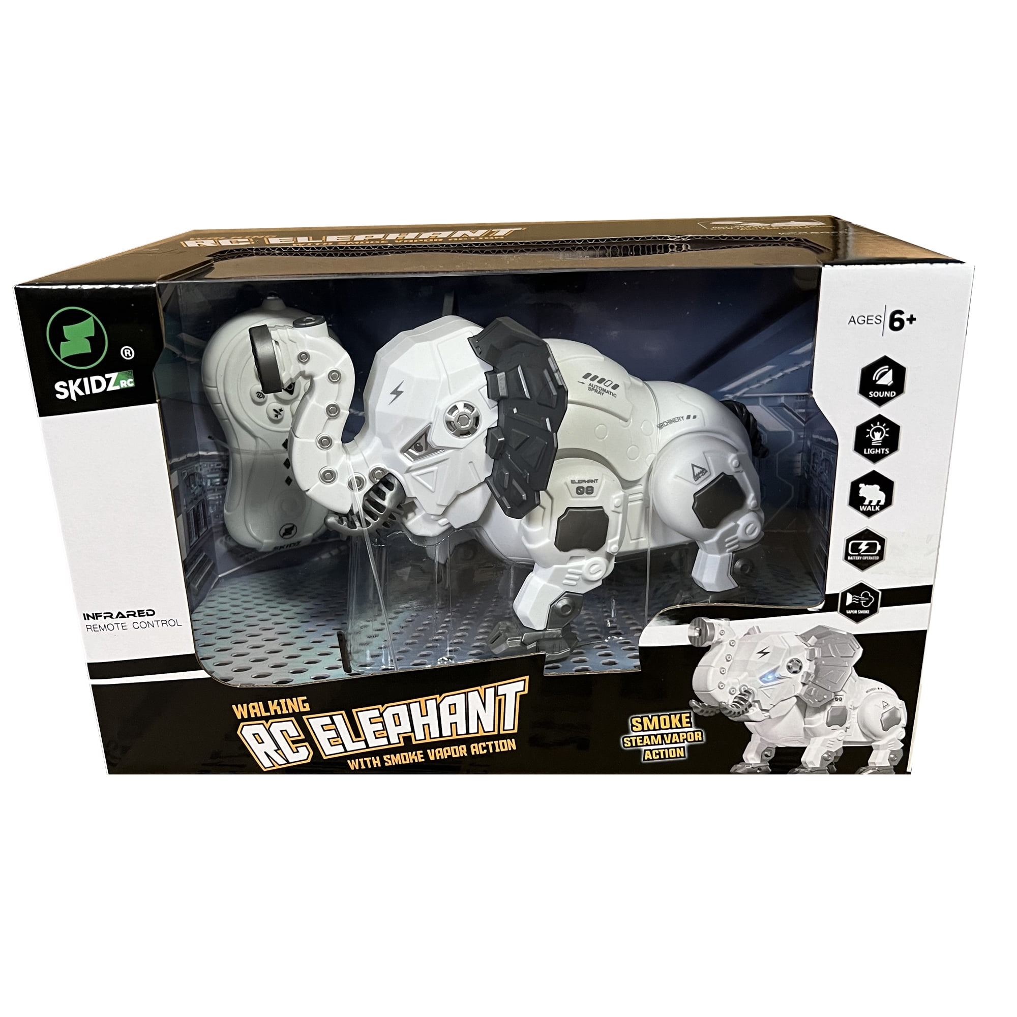 SKIDZ RC: Walking RC Elephant - Light & Sound, Electronic Robotic Toy ...