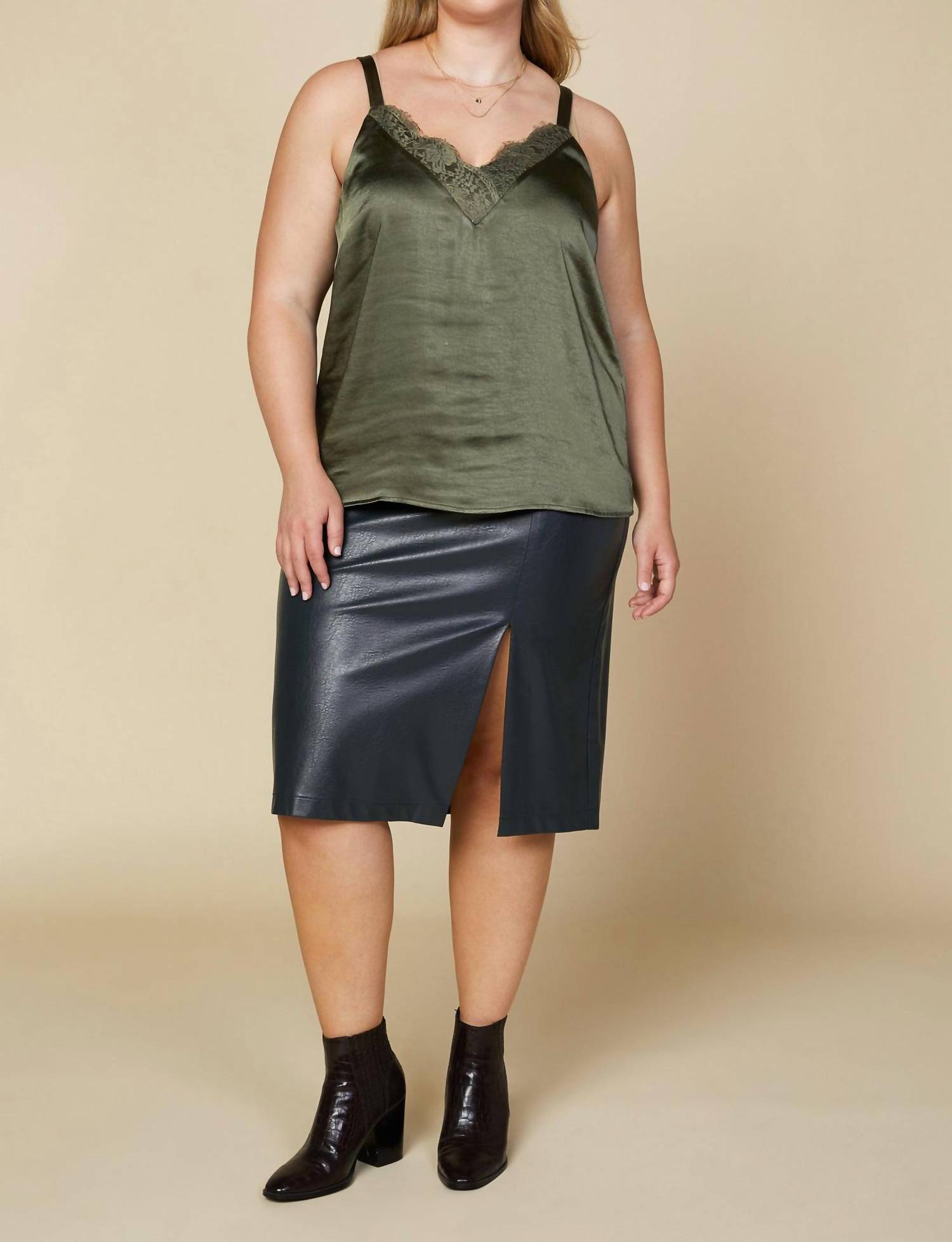 SKIES ARE BLUE Lace Detail Cami - Walmart.com