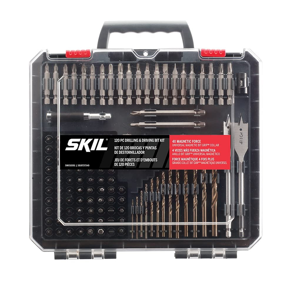 SKIL 120pc Drilling and Screw Driving Bit Set with Bit Grip - SMXS8501 ...
