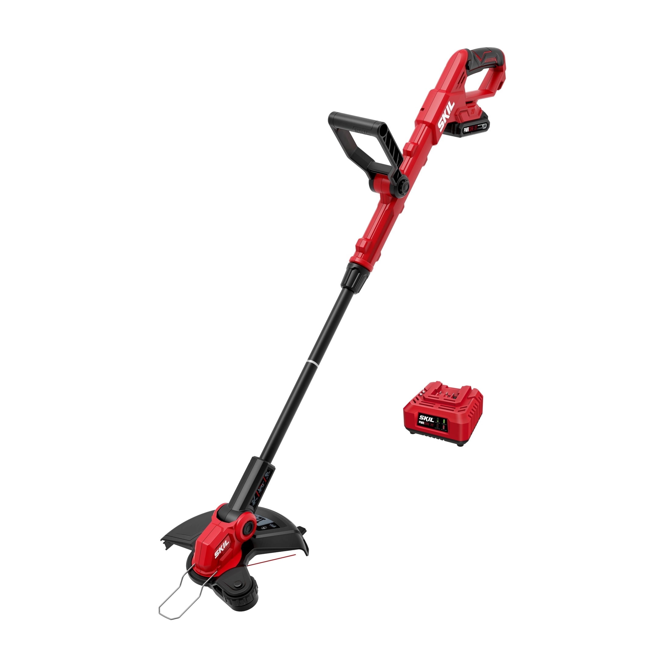 SKIL PWR CORE 20V 12 inch Pivoting Head String Trimmer, 20-Volt Battery ...