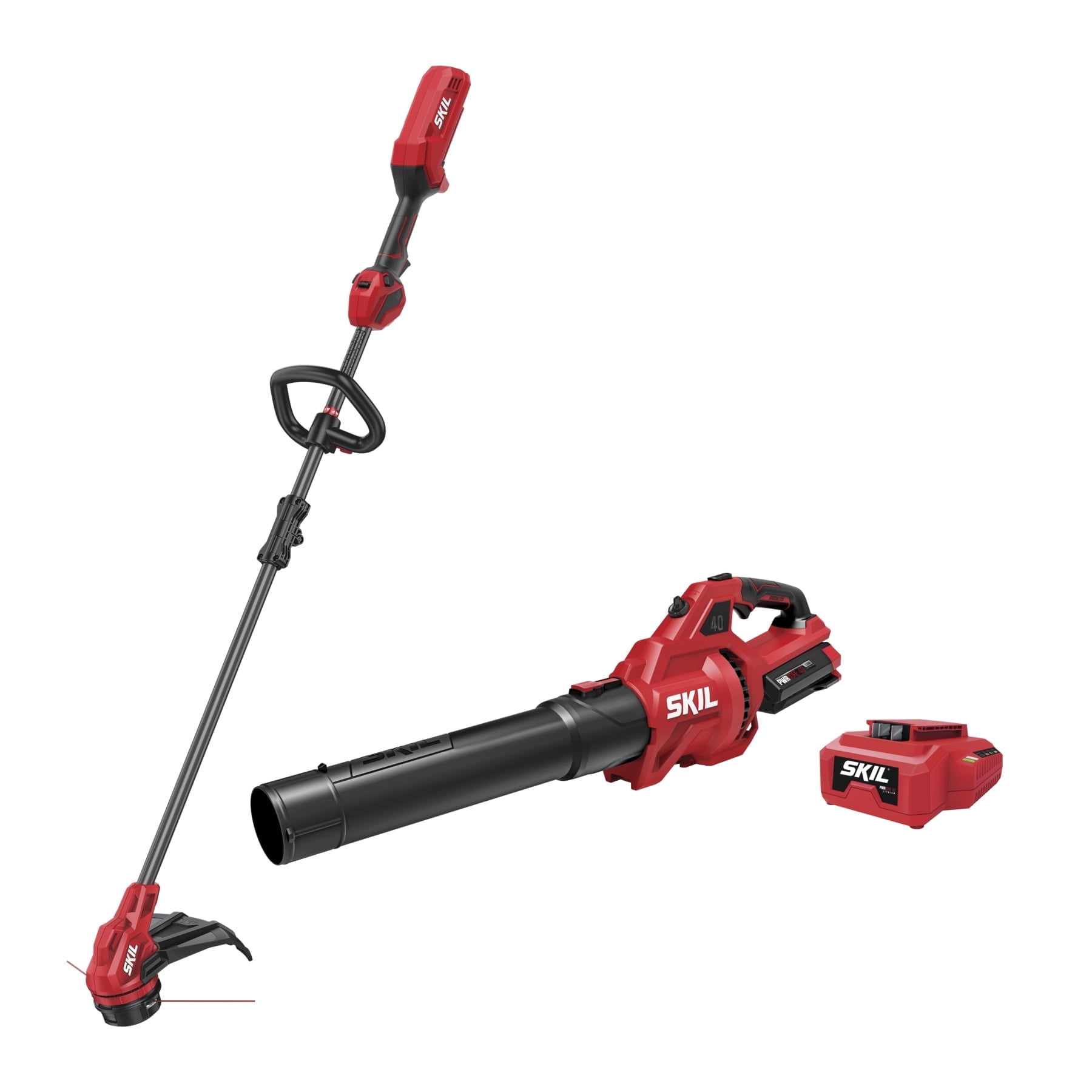 SKIL PWR CORE Brushless 40V 14-inch String Trimmer and Leaf Blower Kit ...