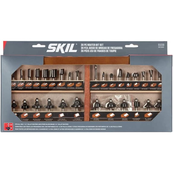 SKIL Carbide Router Bit Set, 30-Piece Router Bit Set(30pc) - Walmart.com