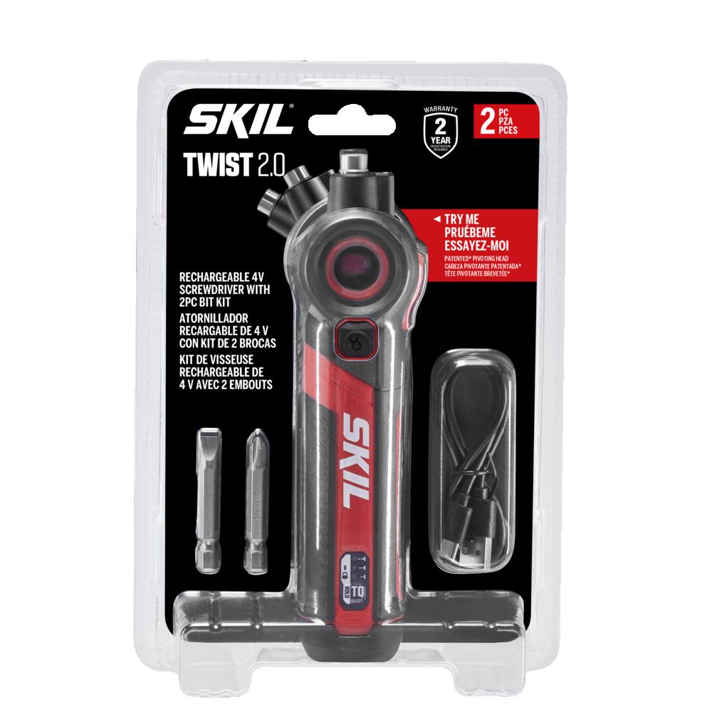 SKIL 4V Rechargeable Screwdriver with Pivot Grip with Magnetic Bit ...