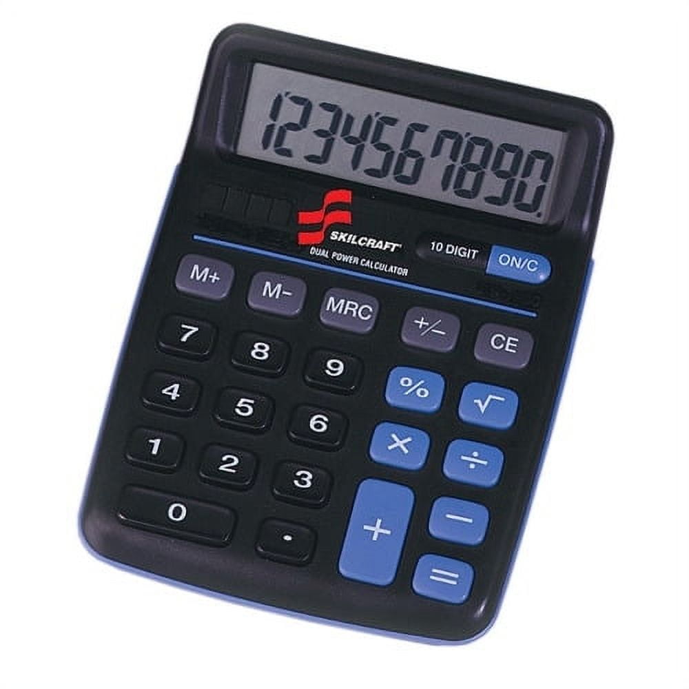 SKILCRAFT 10-Digit Calculator Big Display, Angled Display - 10 Digits ...