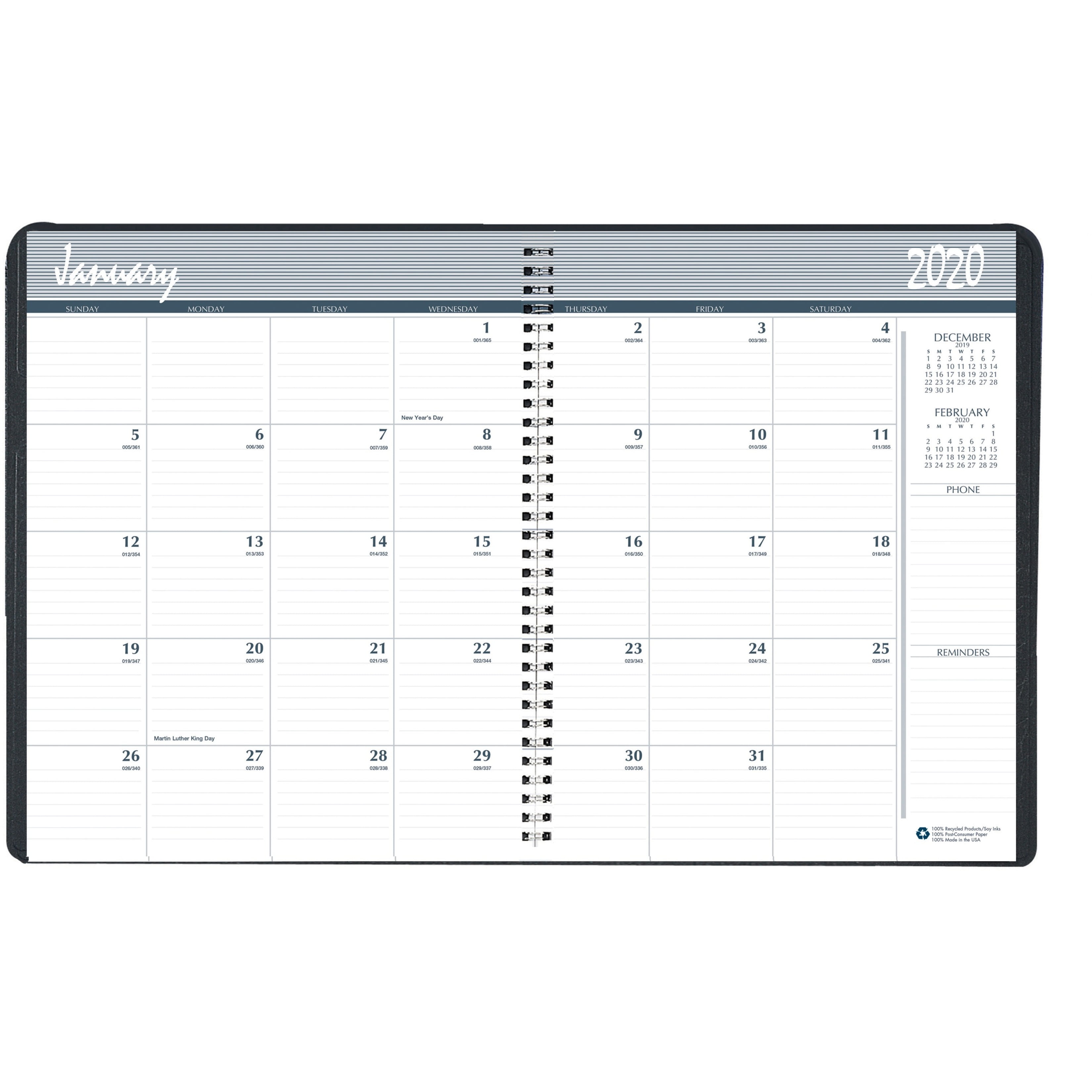 SKILCRAFT 14-month Monthly Desk Planner - Walmart.com