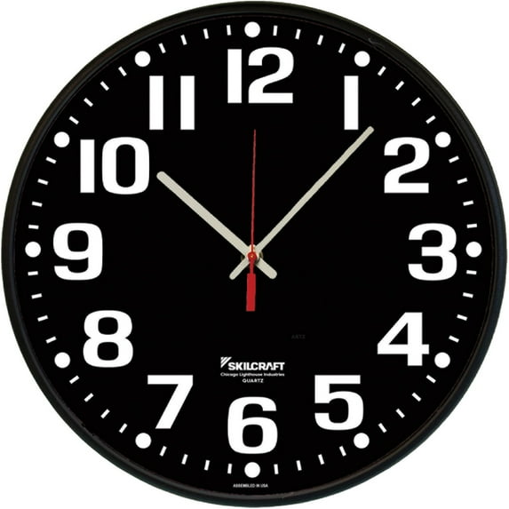 SKILCRAFT High Contrast Quartz Wall Clock - Walmart.com