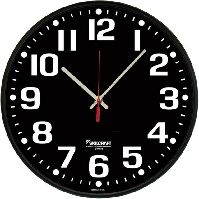 SKILCRAFT High Contrast Quartz Wall Clock - Walmart.com