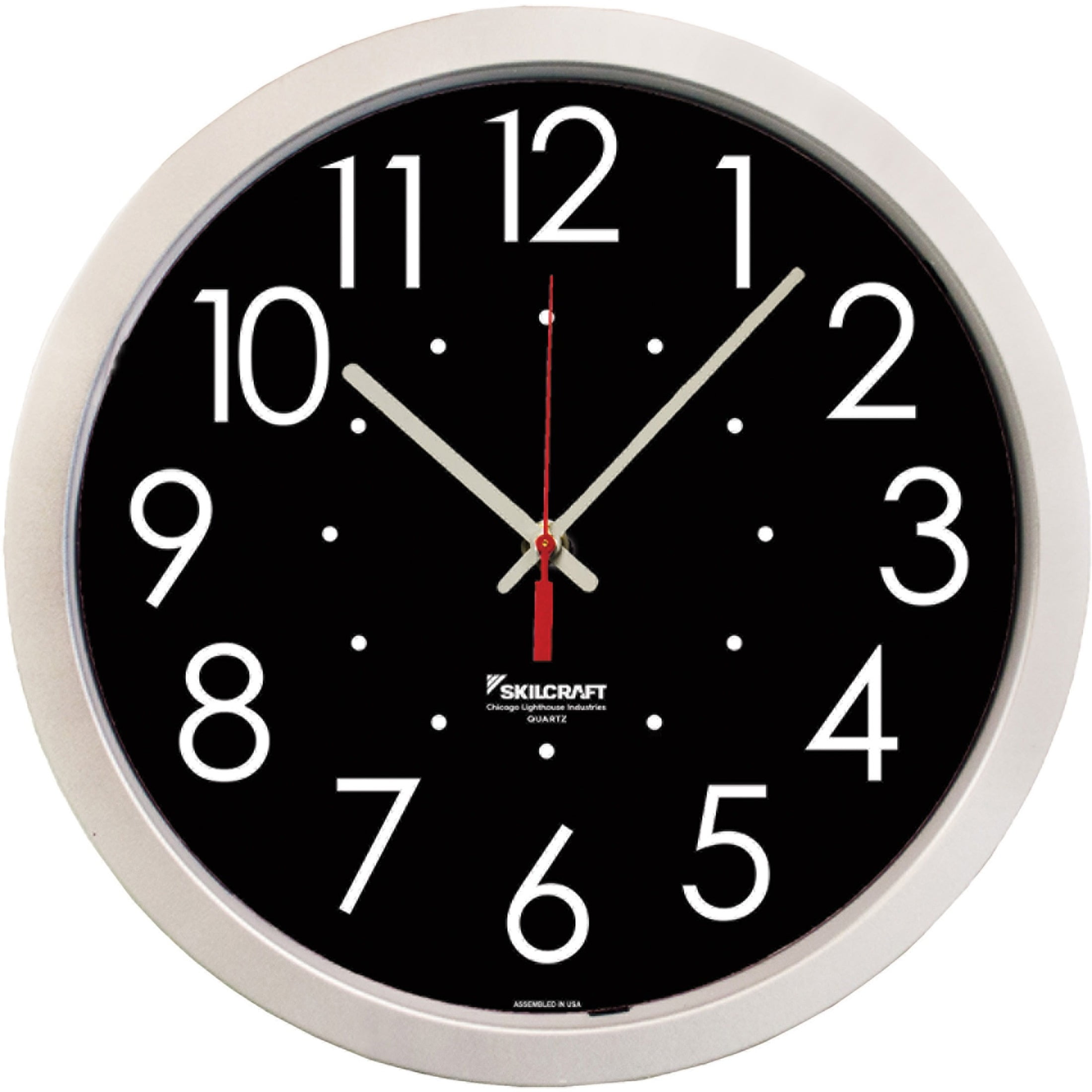 SKILCRAFT High Contrast Quartz Wall Clock - Walmart.com