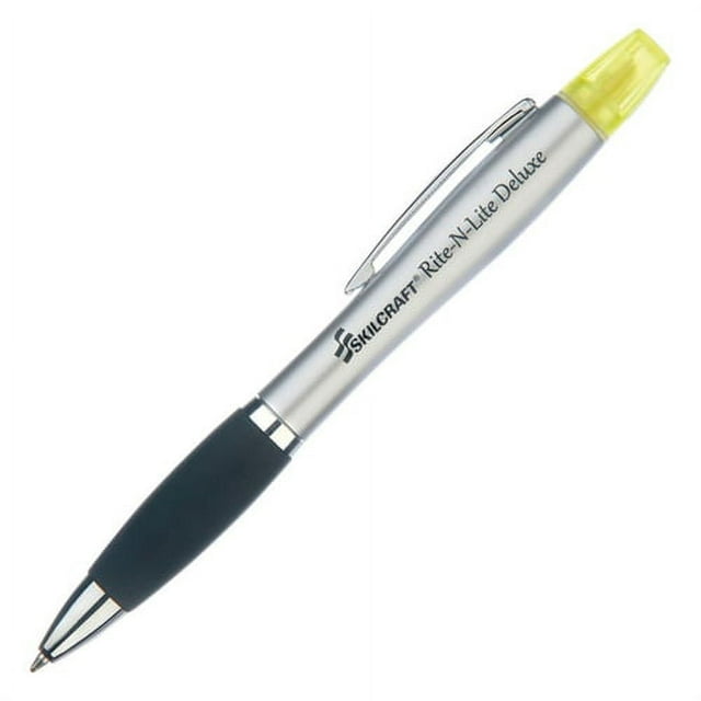 SKILCRAFT Highlighter/Pen Combo, Med/Ballpoint, Chisel Tip, YW ...