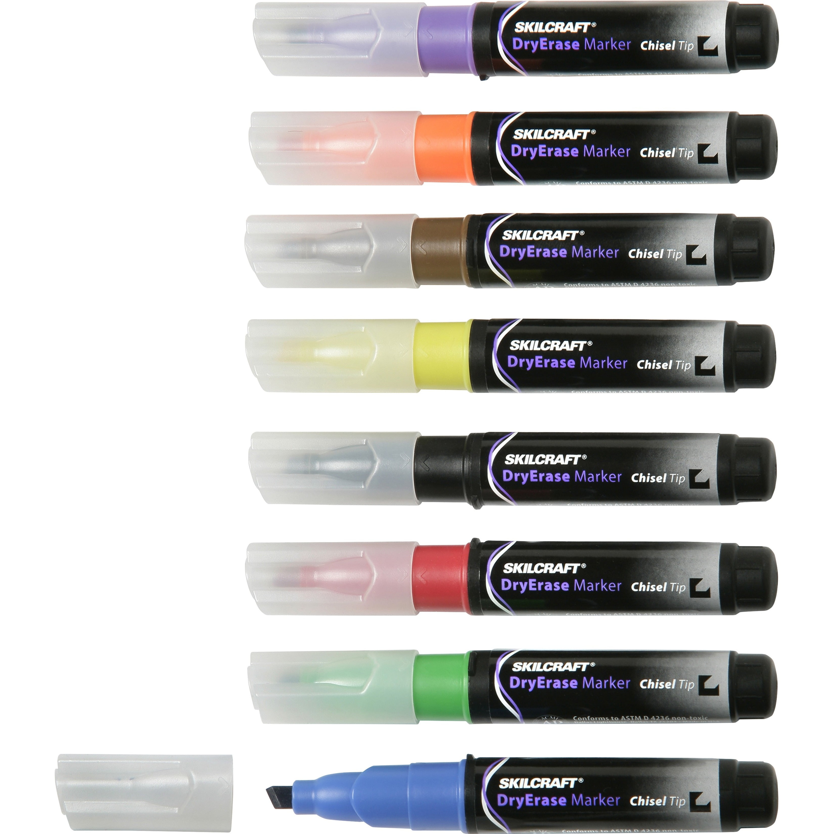SKILCRAFT, NSN1863605, Dry Erase 8-Color Marker Set, 8/Set - Walmart.com
