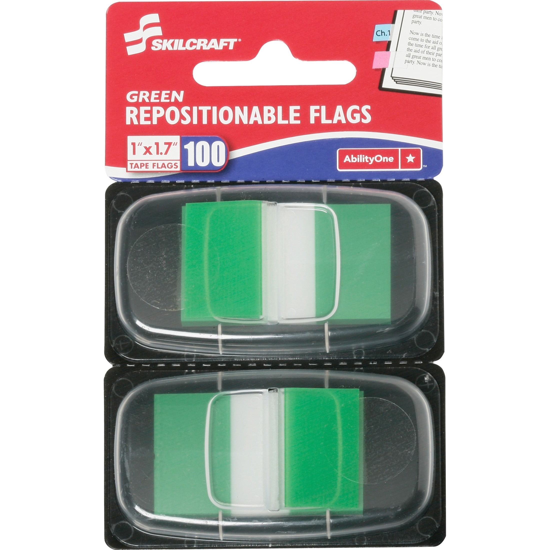 SKILCRAFT, NSN3152020, Repositionable Self-stick Flags, 100 / Pack ...