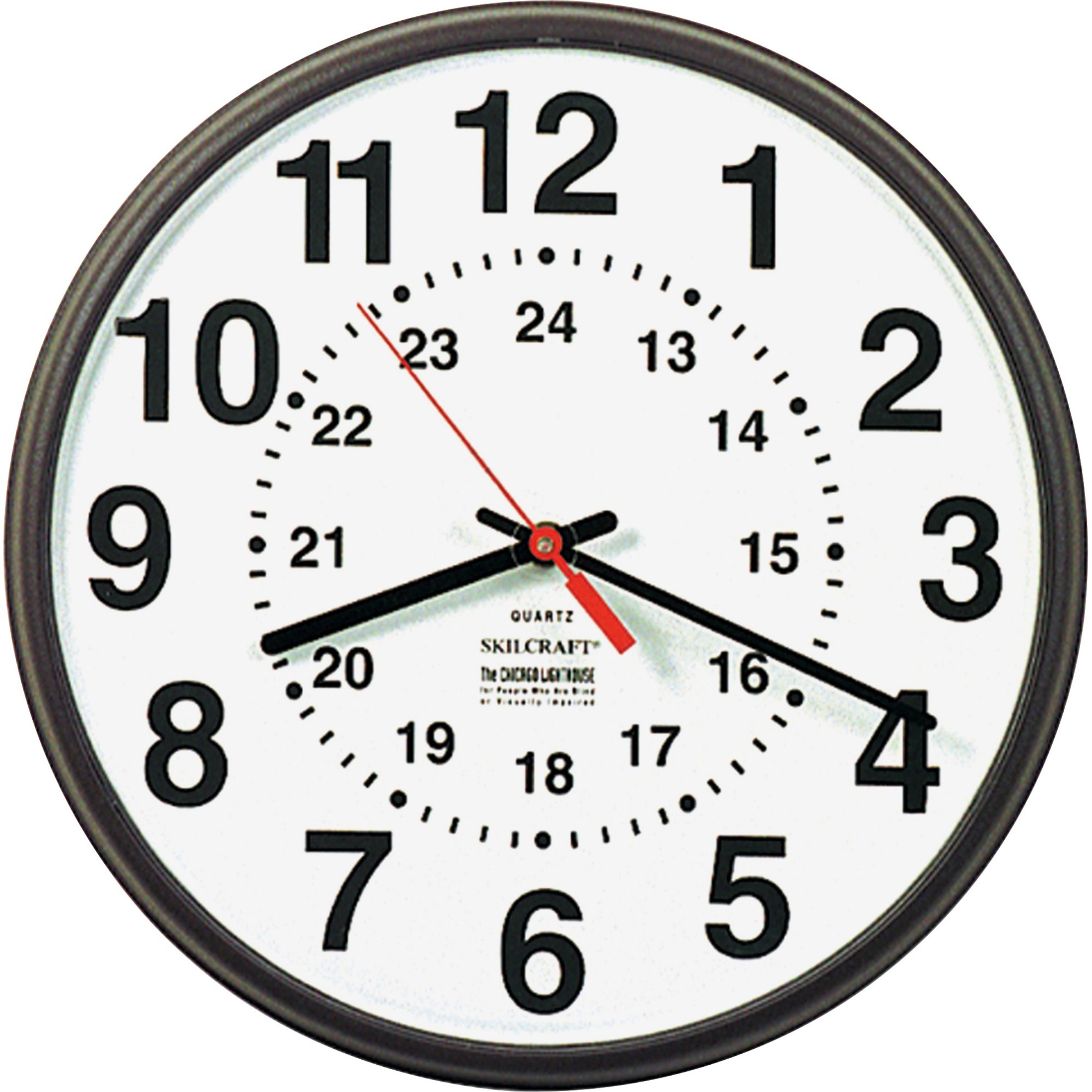 SKILCRAFT NSN3428199 12 24 Hour Slimline Round Wall Clock 1 SKILCRAFT NSN3428199 12 24 Hour Slimline Round Wall Clock 1