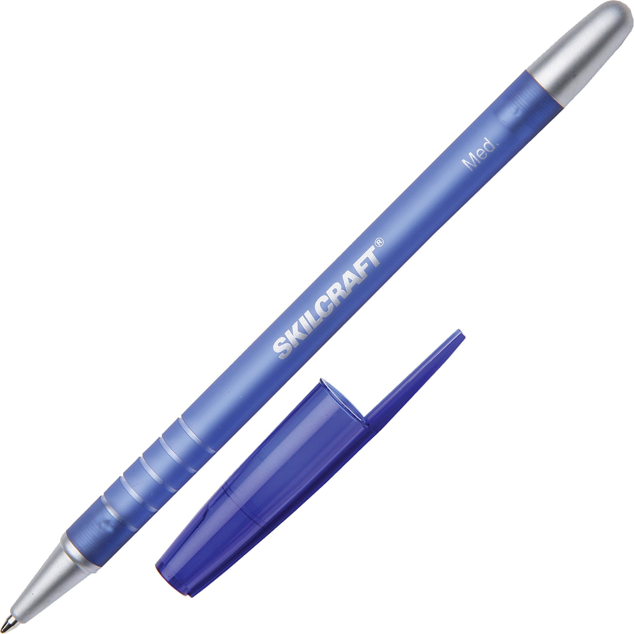 SKILCRAFT, NSN3576843, Rubberized Barrel Ballpoint Stick Pens, 12 ...