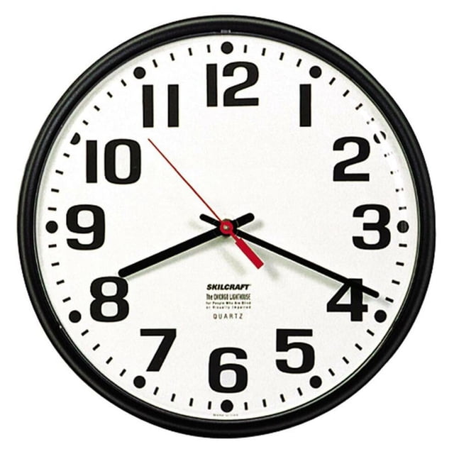 SKILCRAFT, NSN3897944, Slimline Round Wall Clock, 1 - Walmart.com